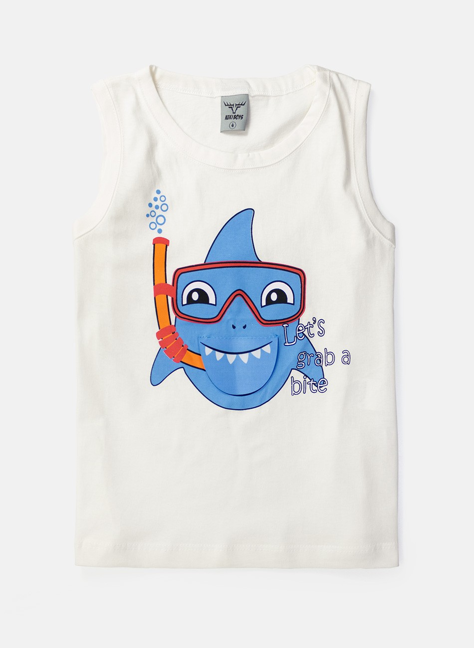 Conjunto Infantil Regata Masculno Let's Grab A Bite Creme - Keki Boys